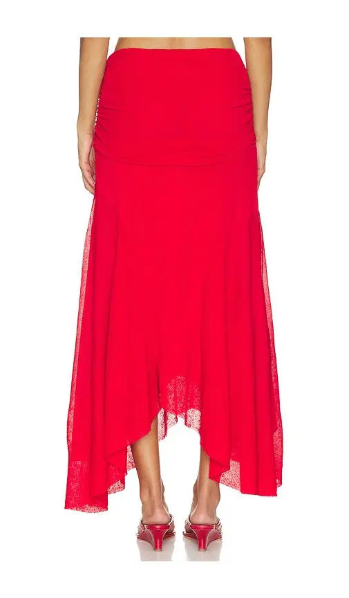 GANNI Marl Mesh Draped Long Skirt