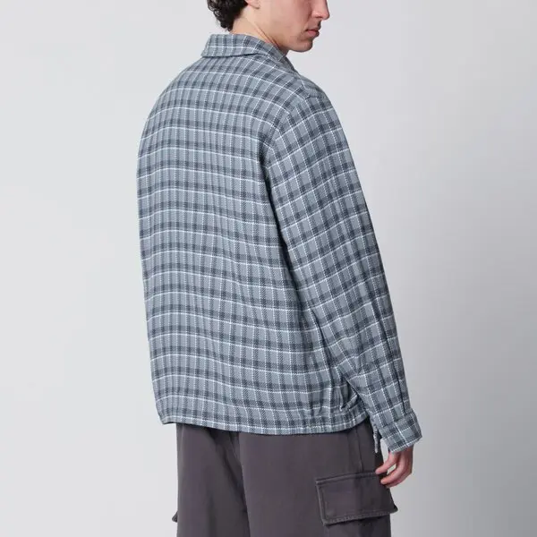 A BATHING APE Zip-up Shirt With Check Pattern In Cotton
