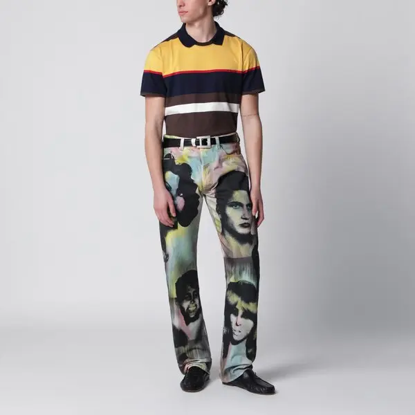 Versace The Party" Print Straight Leg Jeans