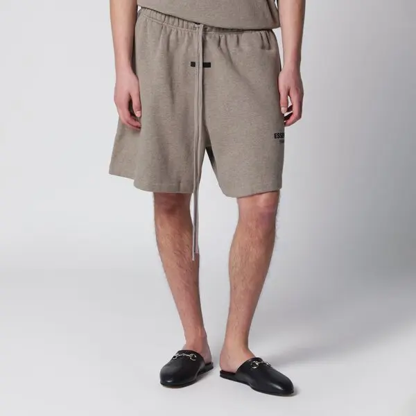 Fear Of God Taupe Fleece Sports Shorts - Grey