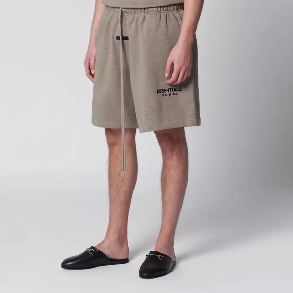 Fear Of God Taupe Fleece Sports Shorts - Grey