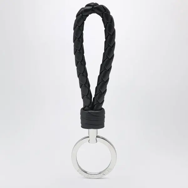 Bottega Veneta Intrecciato Leather Key Ring - Black