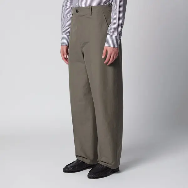 Bottega Veneta Steel Wide-leg Cotton Canvas Trousers