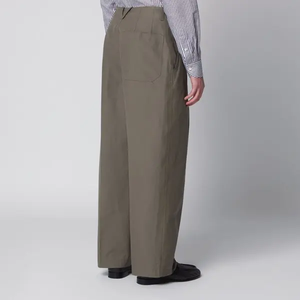 Bottega Veneta Steel Wide-leg Cotton Canvas Trousers