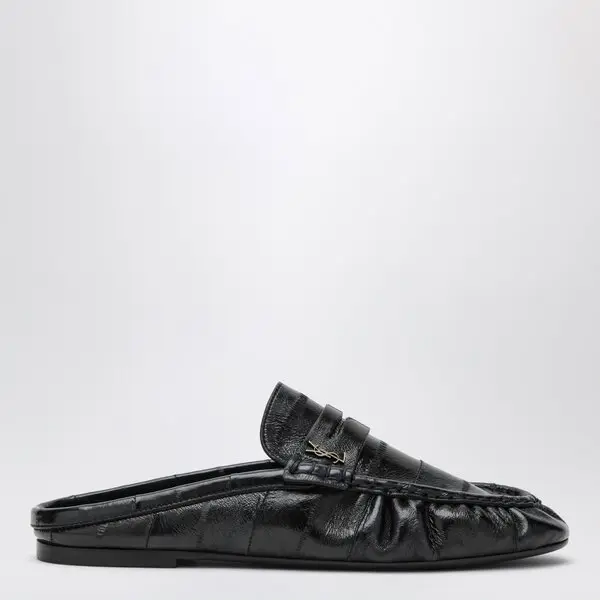 Saint Laurent Le Loafer Mules In Eel Leather - Blue