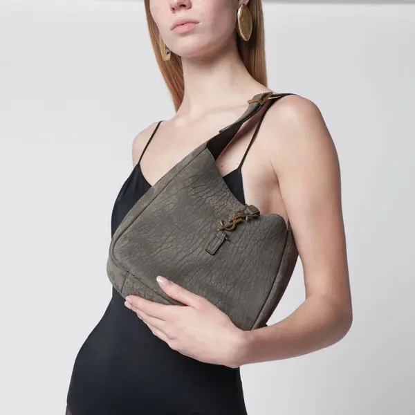 Saint Laurent Le 5 À 7 Soft Micro Nubuck Leather Bag - Grey