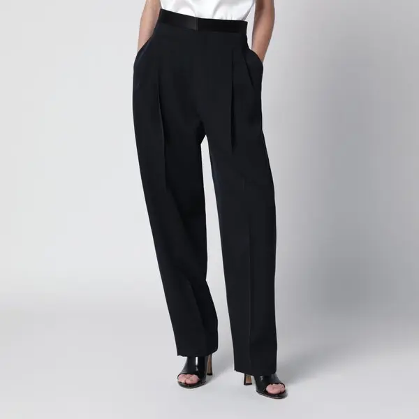 Bottega Veneta Midnight Wool Trousers - Blue