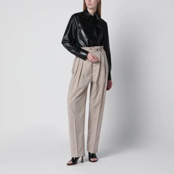 Bottega Veneta Semi-glossy Lamb Leather Shirt - Black