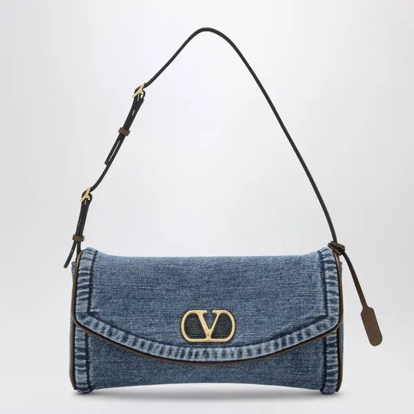 Valentino Garavani Small Devain Denim Shoulder Bag - Blue