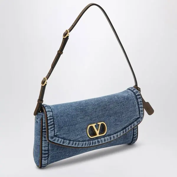 Valentino Garavani Small Devain Denim Shoulder Bag - Blue