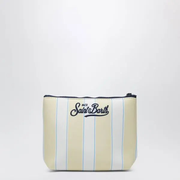 MC2 SAINT BARTH Aline Striped Scuba Fabric Clutch - Yellow