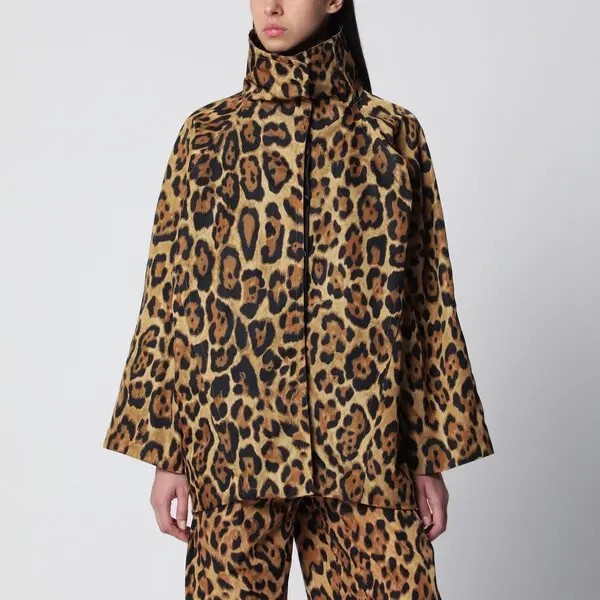 Alaïa Layered Ocelot-print Twill Coat - Brown