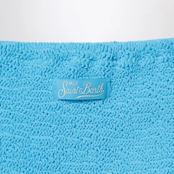 MC2 SAINT BARTH Crinkle Fabric Bikini - Light Blue