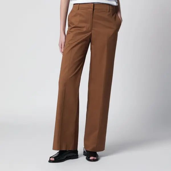 PT TORINO Francoise Cotton-blend Trousers - Beige