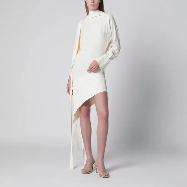 FRANCESCO MURANO Asymmetrical Silk-blend Dress - White