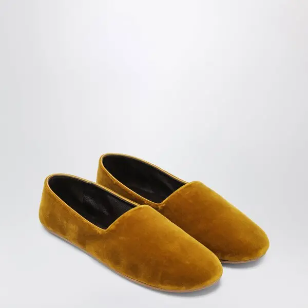 THE ROW Ponti Velvet Slip-on Slippers - Beige