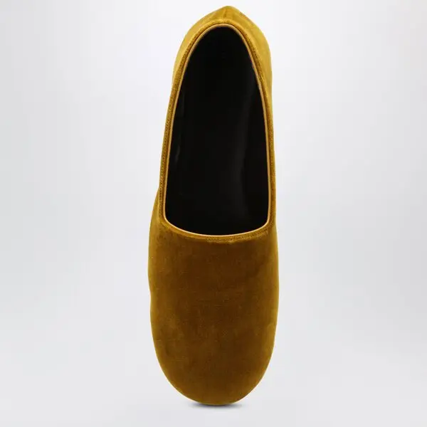 THE ROW Ponti Velvet Slip-on Slippers - Beige