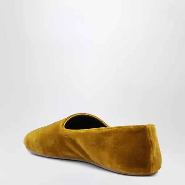 THE ROW Ponti Velvet Slip-on Slippers - Beige