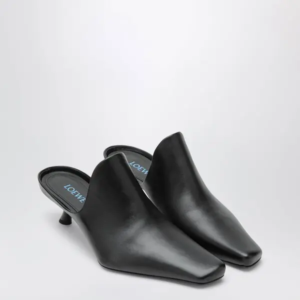Loewe Emily Lambskin Leather Mules - Black