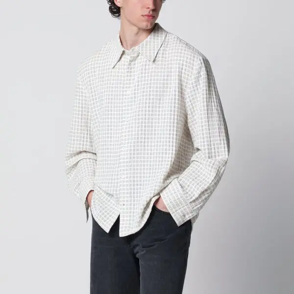 Séfr Light Check-pattern Shirt - Beige