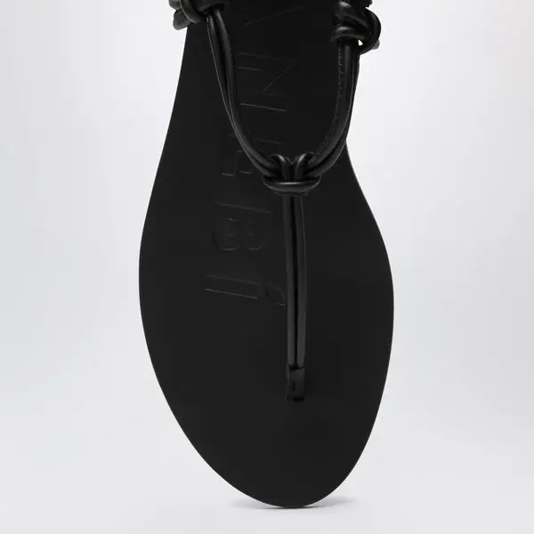 Manebí Manebì Leather Flip-flops With Knot Detail And Adjustable Strap - Black