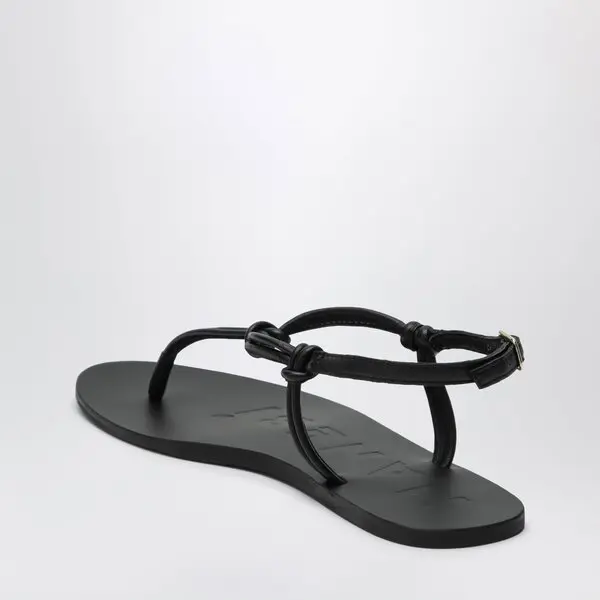 Manebí Manebì Leather Flip-flops With Knot Detail And Adjustable Strap - Black