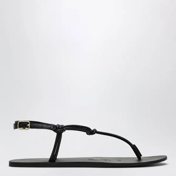 Manebí Manebì Leather Flip-flops With Knot Detail And Adjustable Strap - Black