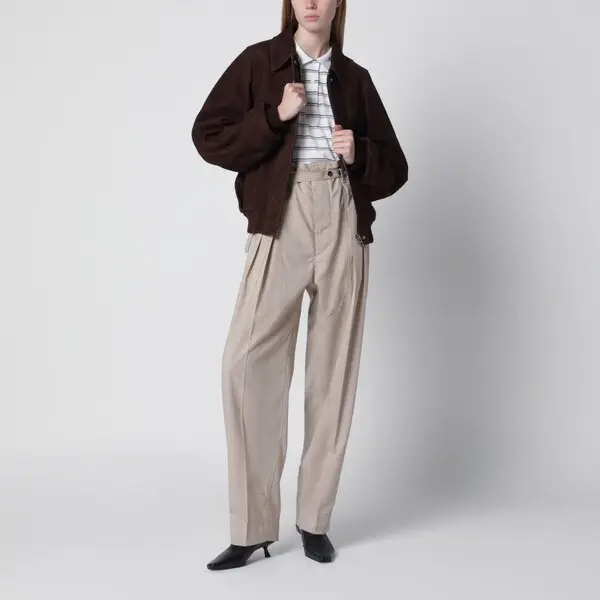 Loewe Suede Bomber Jacket - Brown