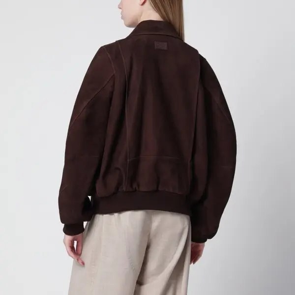 Loewe Suede Bomber Jacket - Brown