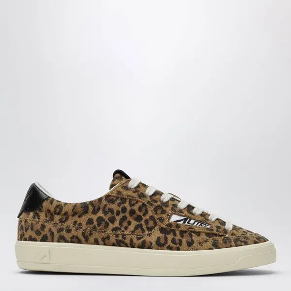 AUTRY Windscape Low Leopard Suede Sneakers - Brown