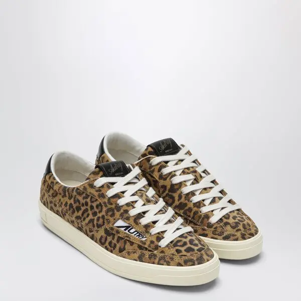 AUTRY Windscape Low Leopard Suede Sneakers - Brown