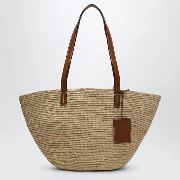 Manebí Raffia And Leather Shoulder Bag - Beige
