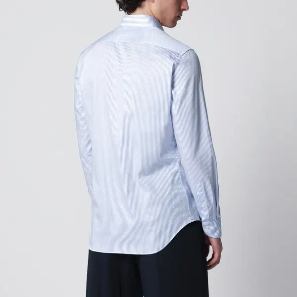 XACUS White/ Cotton Travel Shirt - Light Blue