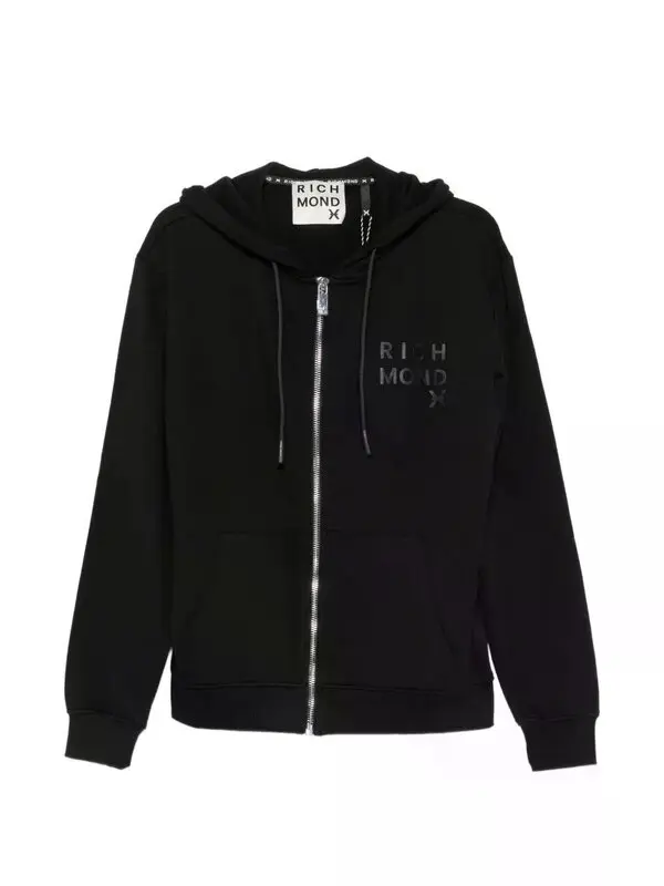 John Richmond Logo Print Zip-up Hoodie