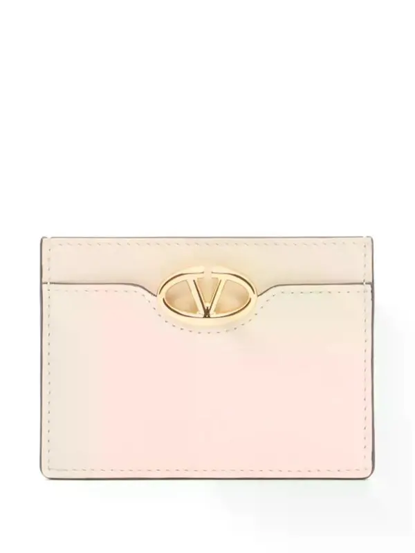 Valentino Garavani Card Holder The Bold Edition In Calfskin - Neutrals