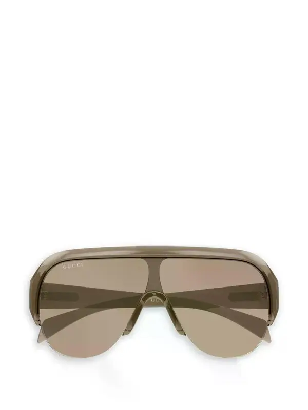 Gucci Shield-frame Pilot-style Sunglasses