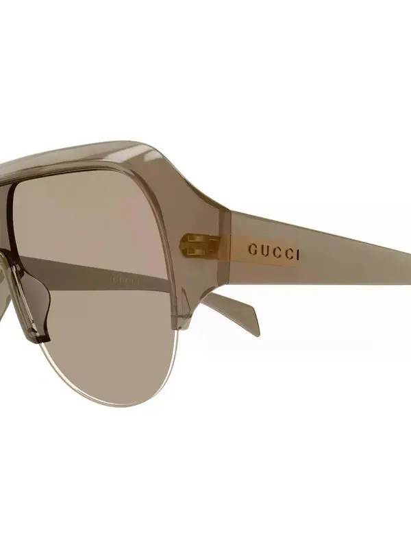 Gucci Shield-frame Pilot-style Sunglasses