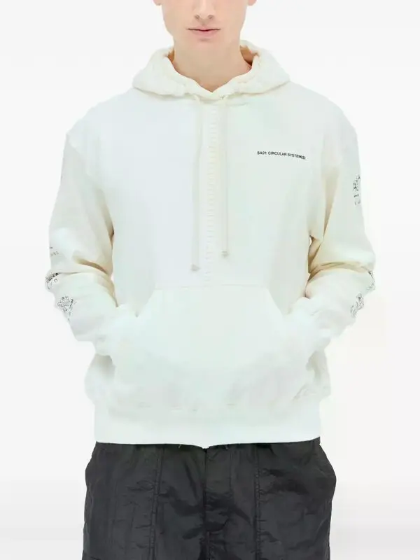 SPACE AVAILABLE Circular Artisan Hooded Print Sweatshirt