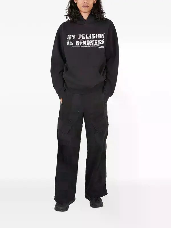 HYMNE Graphic Print Kangaroo Pocket Hoodie