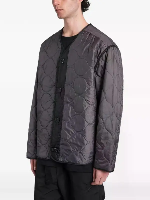 PEACEMAKER OAMC Quilted V-neck Button-down Shirt Jacket