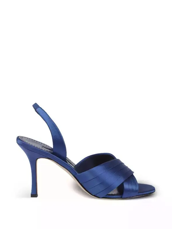 Manolo Blahnik Vierasan Pleated Crossover-strap Sandals - Blue