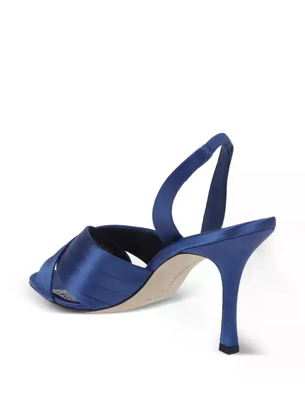 Manolo Blahnik Vierasan Pleated Crossover-strap Sandals - Blue
