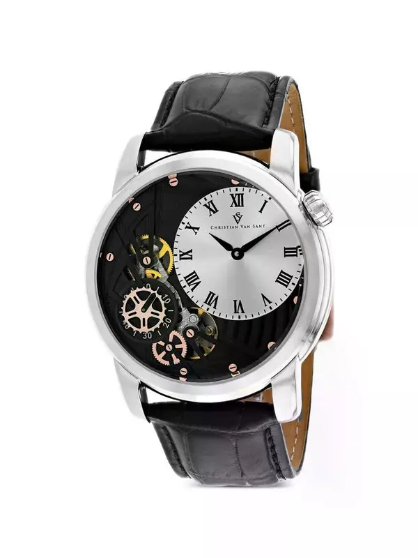 CHRISTIAN VAN SANT 44mm Automatic Watch With Skeleton Dial - Black