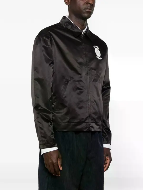 Kenzo Logo Print Satin Bomber Jacket - Black