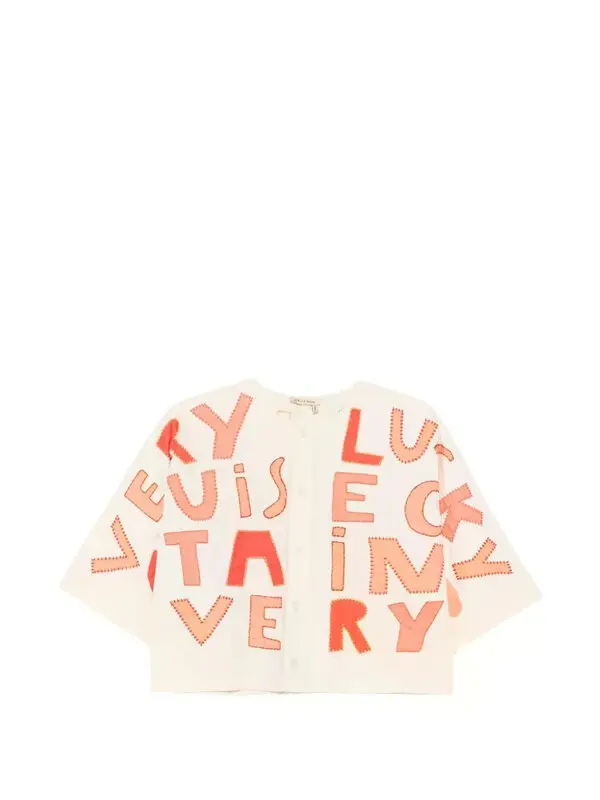 STELLA NOVA Appliquéd Short Sleeve Shirt - Neutrals