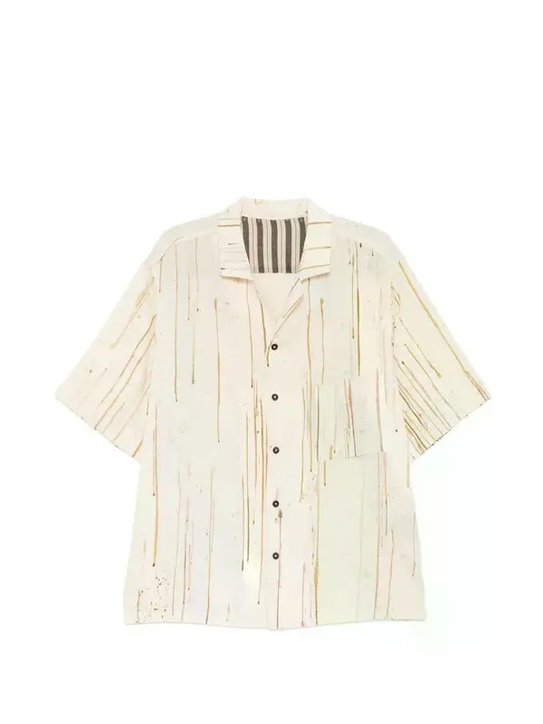 ZIGGY CHEN Paint-drip Camp-collar Shirt