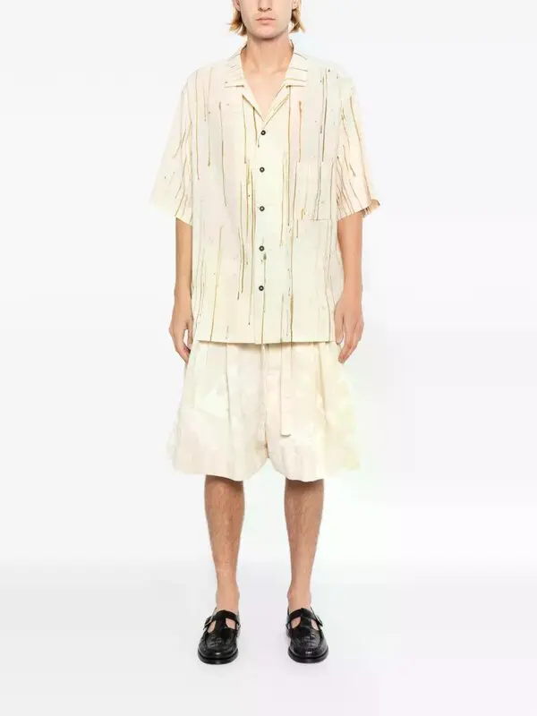 ZIGGY CHEN Paint-drip Camp-collar Shirt