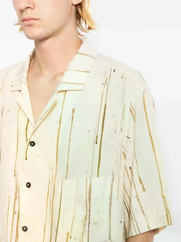 ZIGGY CHEN Paint-drip Camp-collar Shirt