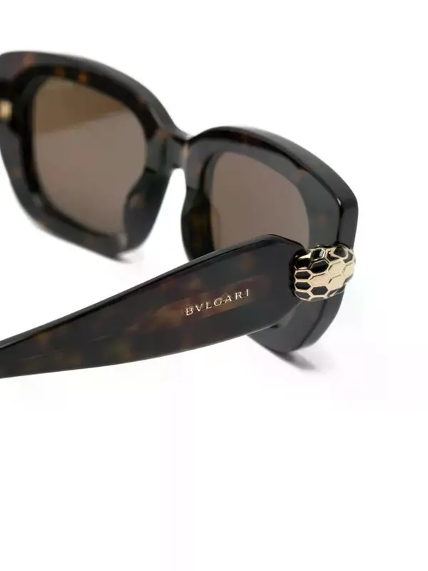 BVLGARI Logo Detail Rectangle Sunglasses