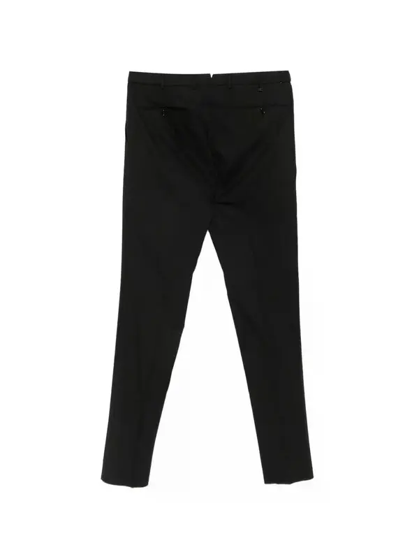 PT TORINO Belt Loops Trousers With Logo Plaque - Black